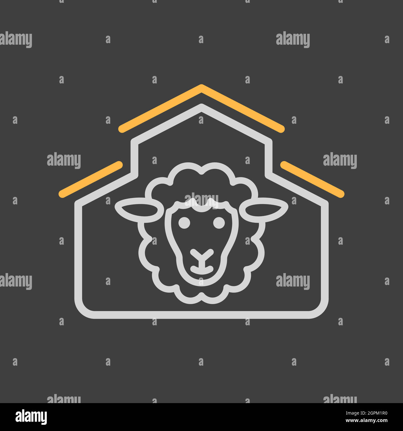 Sheep house vector icon. Farm animal sign Stock Vector Image & Art - Alamy