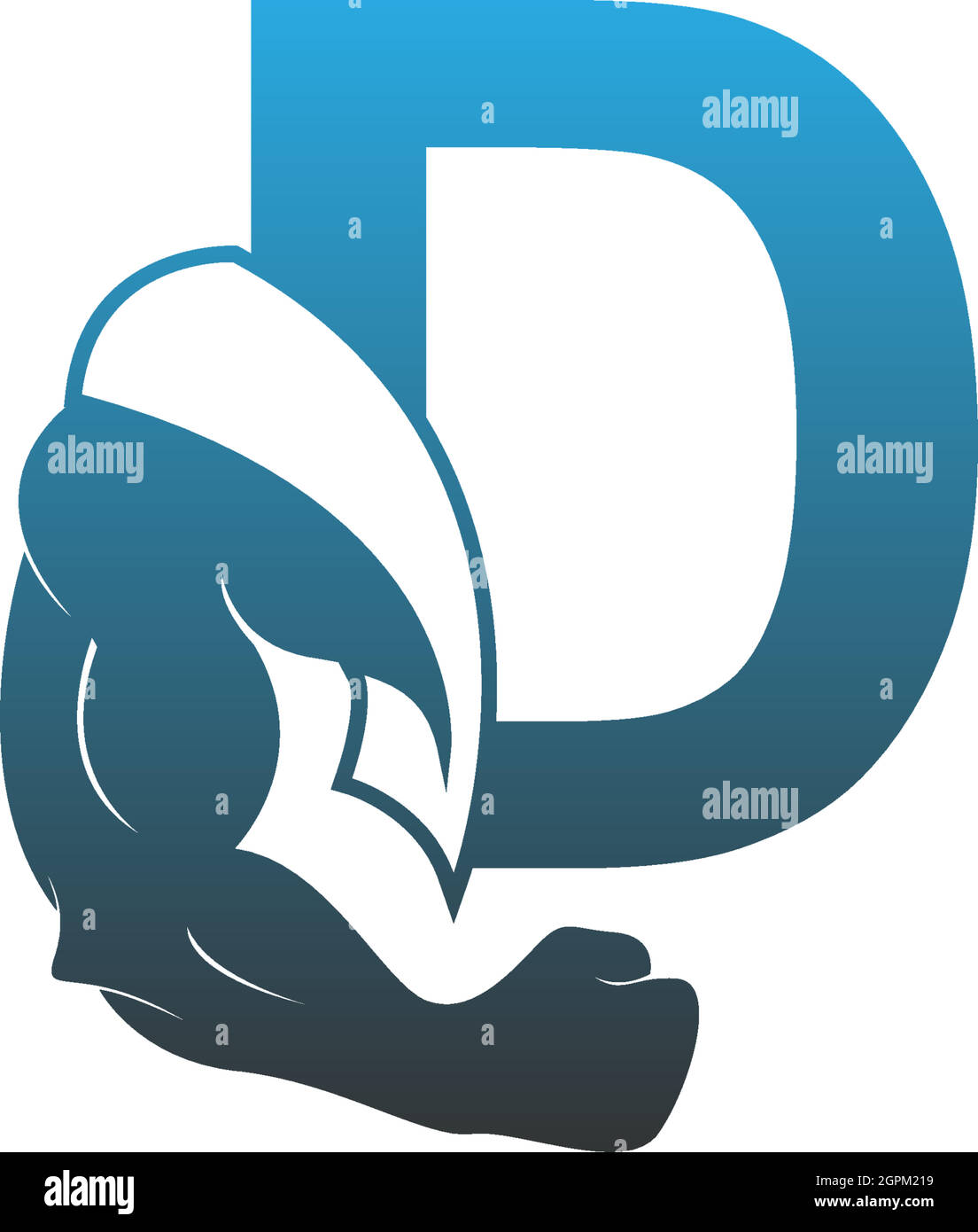 Letter D logo icon with muscle arm design vector Stock Vector Image ...
