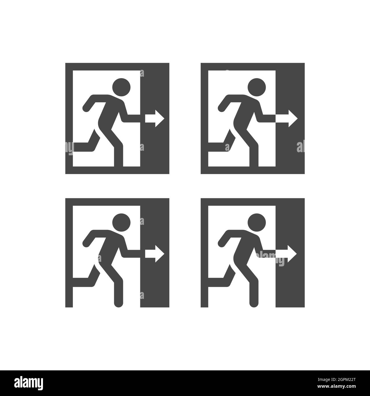 Exit door with man running vector sign Stock Vector Image & Art - Alamy