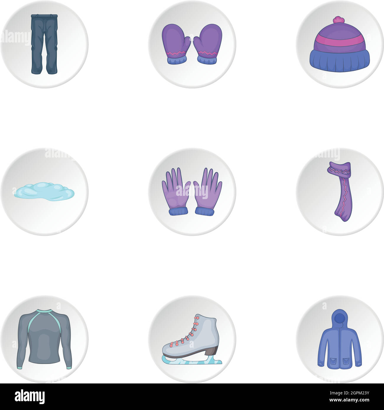 Winter outfits icons set, cartoon style Stock Vector Image & Art - Alamy