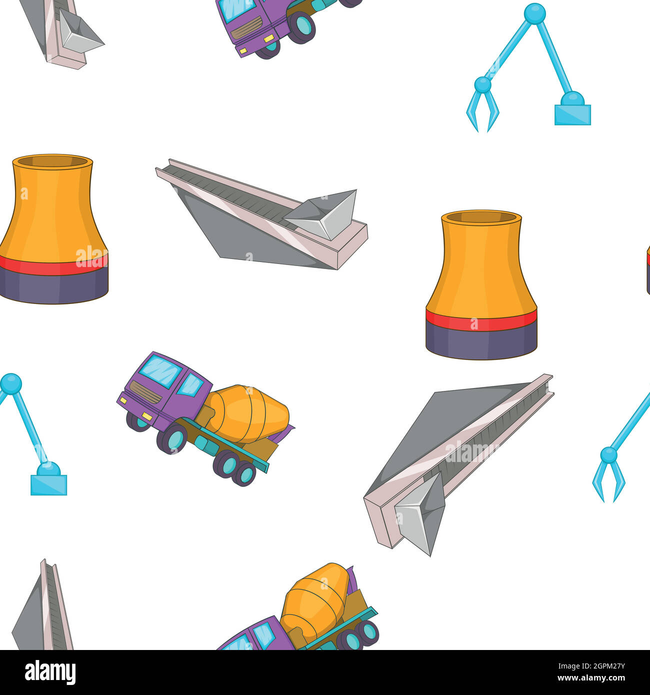 Construction industry pattern, cartoon style Stock Vector Image & Art ...
