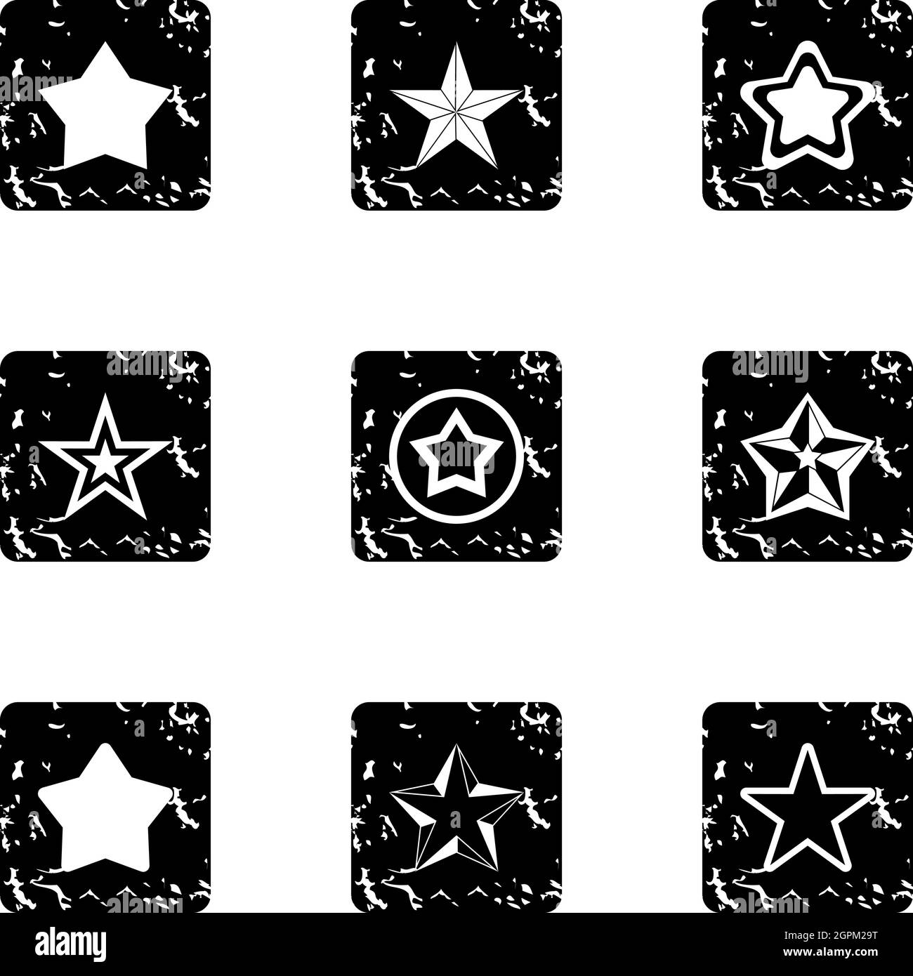 Figure star icons set Black and White Stock Photos & Images - Alamy