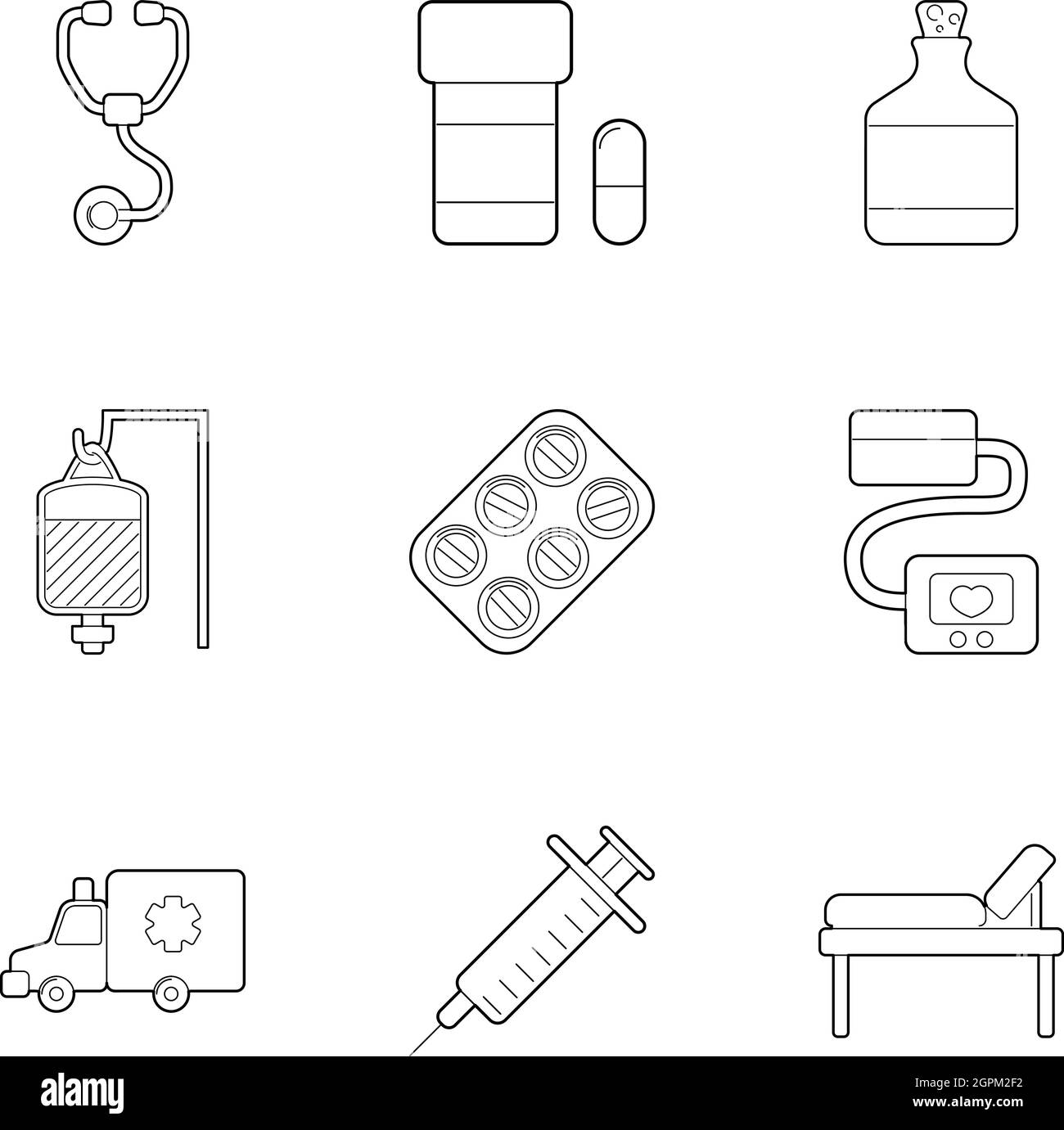 Service icons set Black and White Stock Photos & Images - Alamy