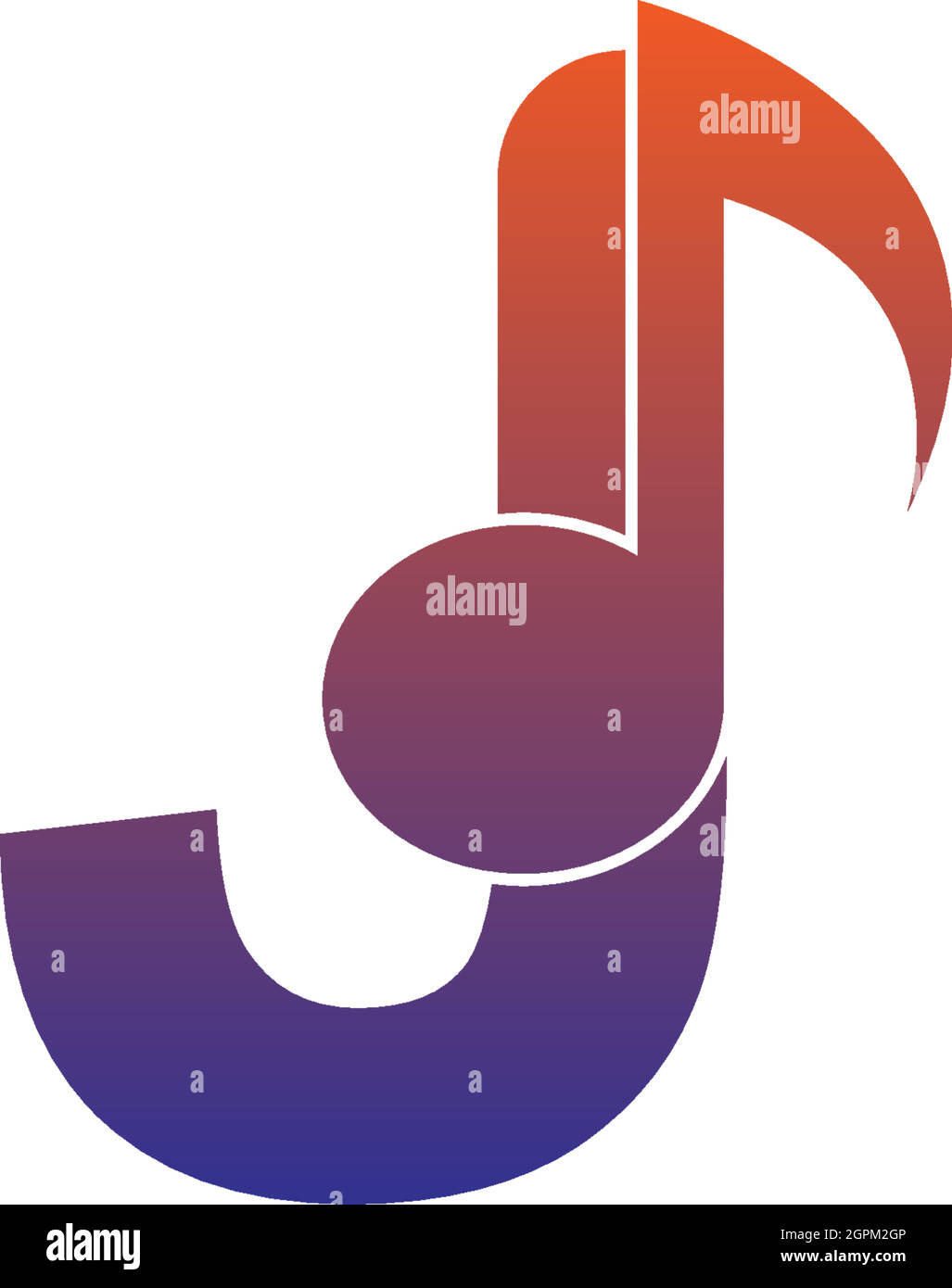 Letter J logo icon with musical note design symbol template Stock ...