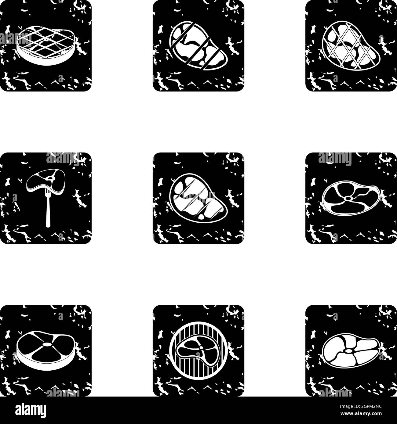 Meat icons black and white hi-res stock photography and images - Alamy