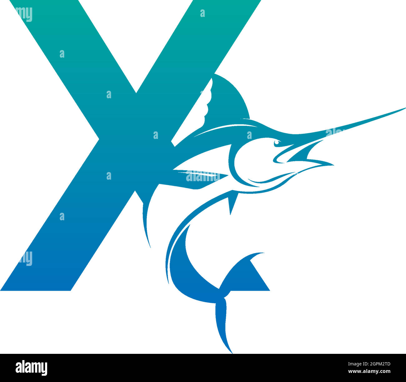 Letter X logo icon with fish design symbol template Stock Vector Image ...