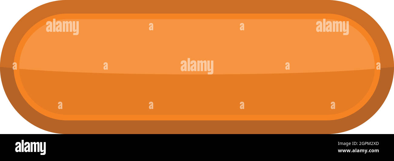 Orange rectangle button icon, cartoon style Stock Vector Image & Art ...