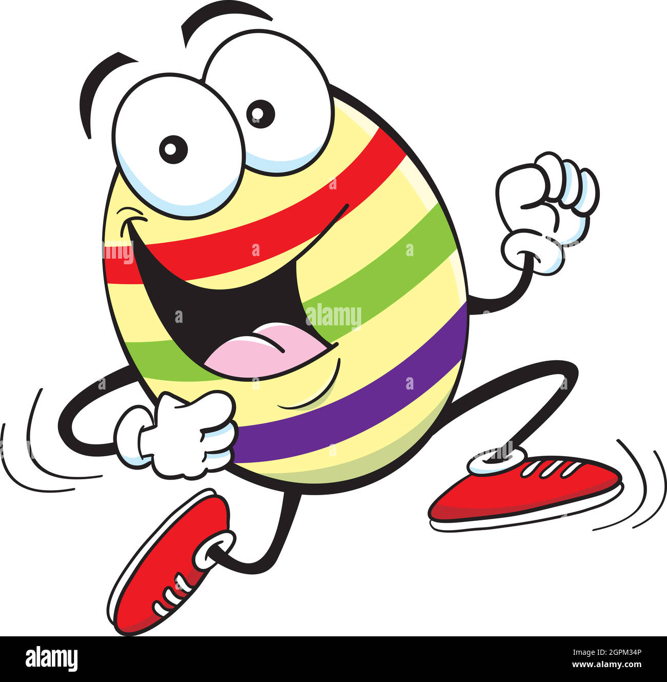 Cartoon illustration of a running Easter egg Stock Vector Image & Art ...