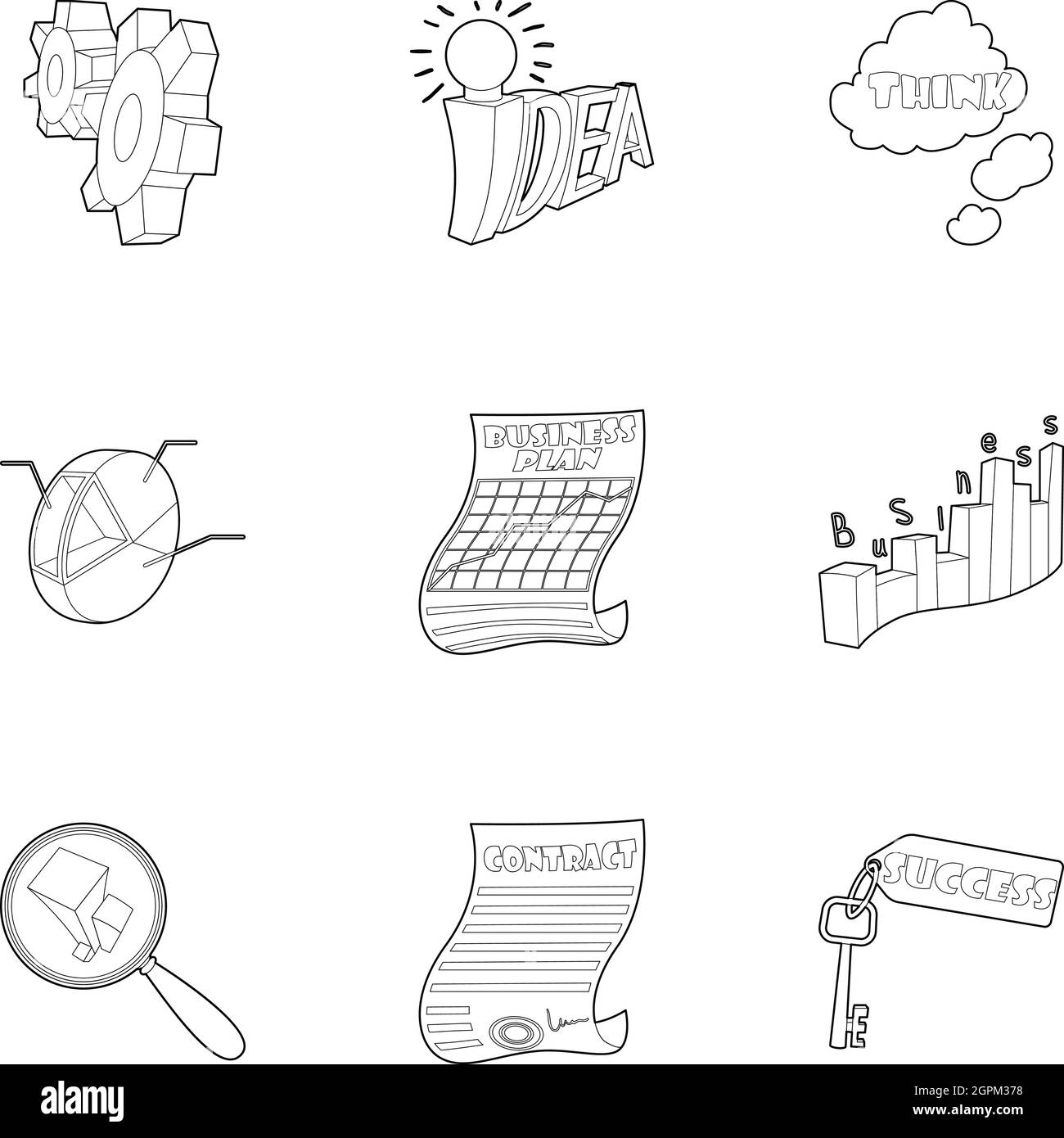 Project icons set, outline style Stock Vector Image & Art - Alamy