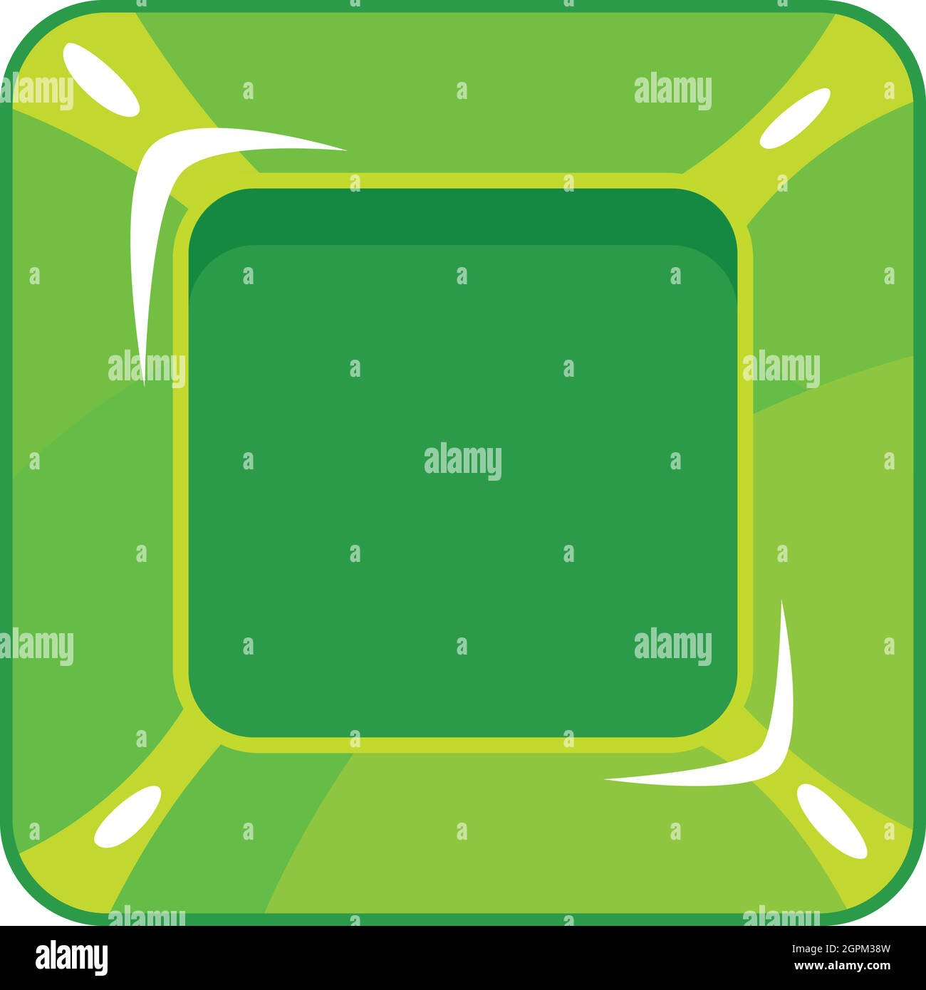 Square green button icon, cartoon style Stock Vector Image & Art - Alamy