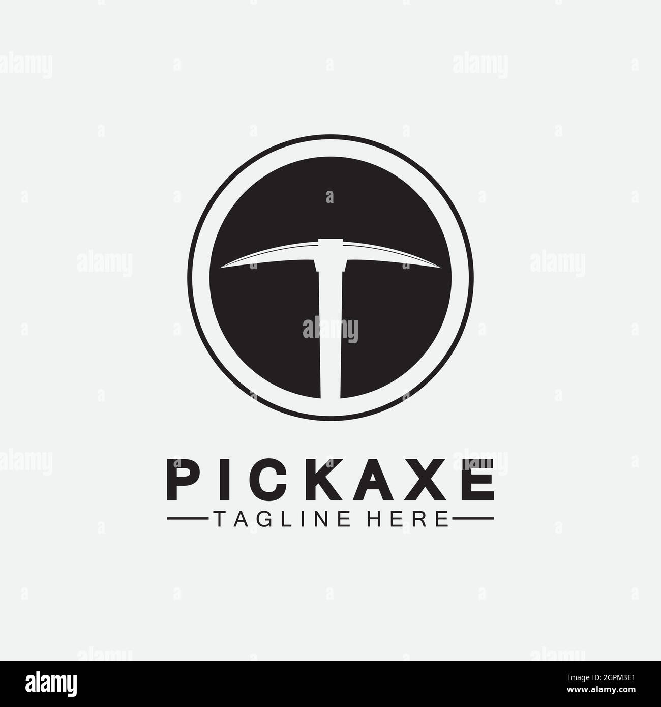 Pickaxe Logo Vector icon symbol illustration Design template, Mining ...
