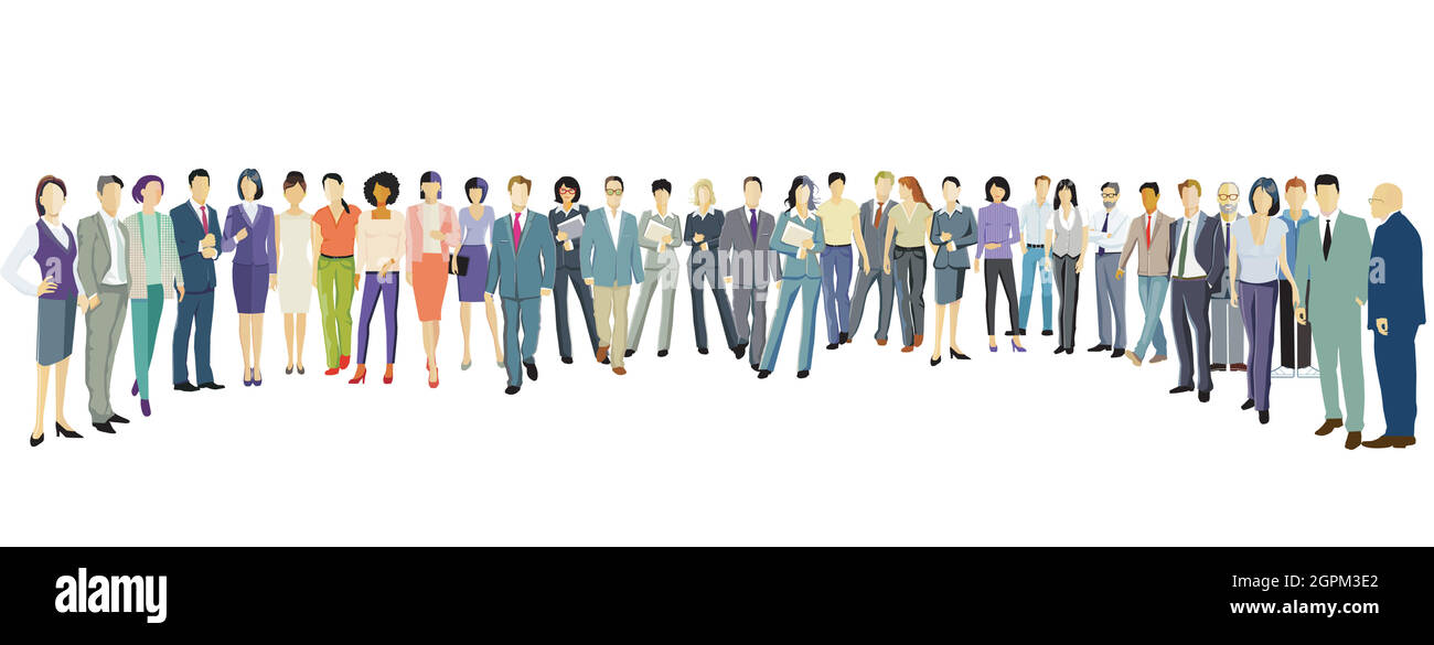 Diverse business people stand together Stock Vector Image & Art - Alamy