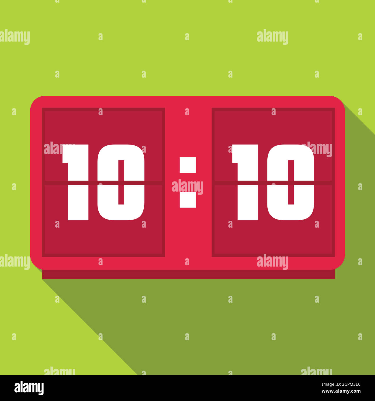 Red digital clock icon, flat style Stock Vector Image & Art - Alamy