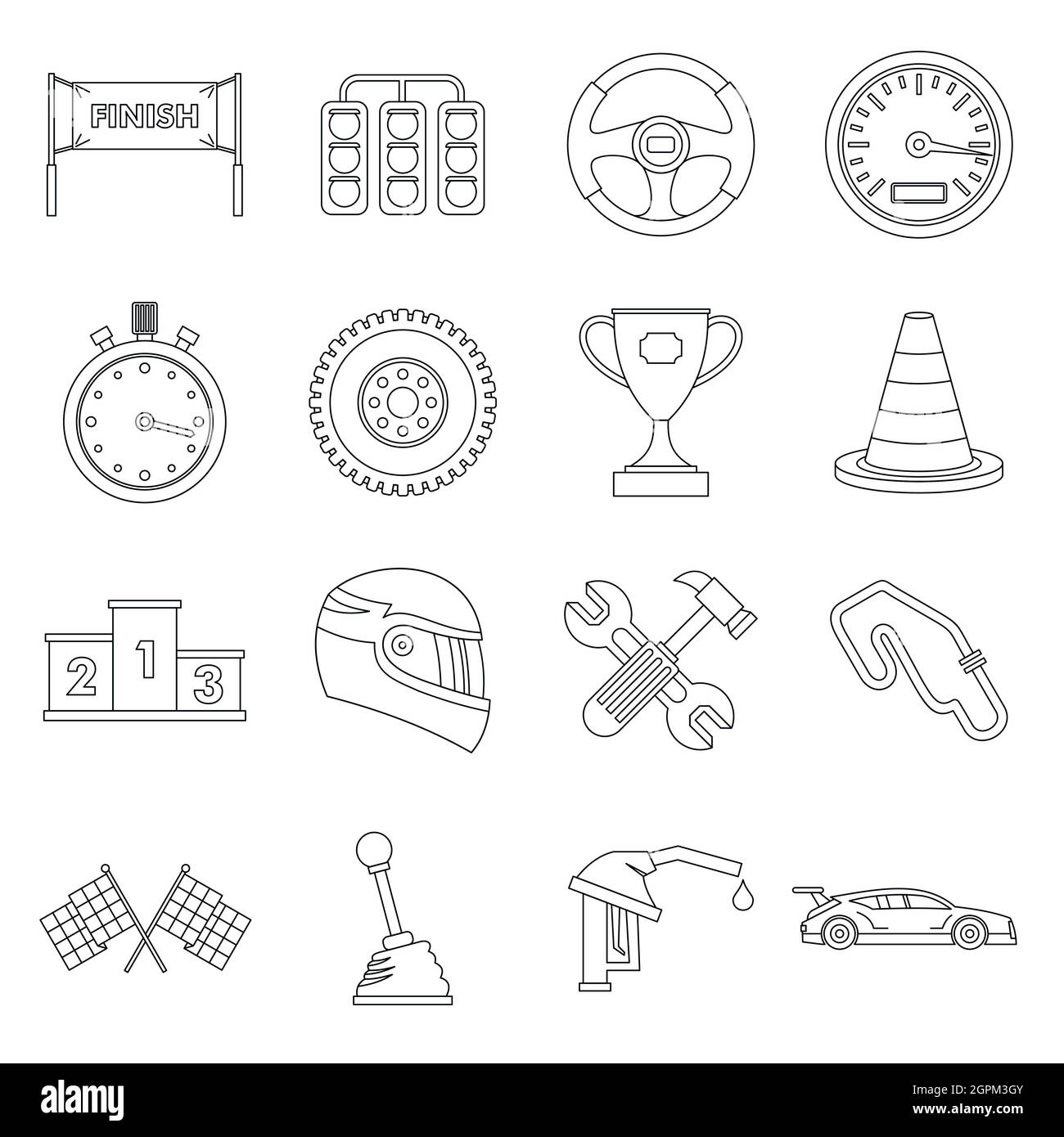 Racing speed icons set, ouline style Stock Vector Image & Art - Alamy