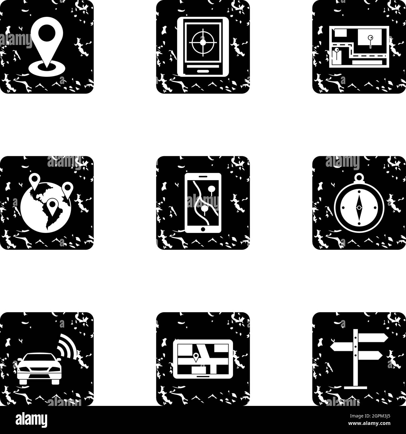 Gps map with icons hi-res stock photography and images - Alamy