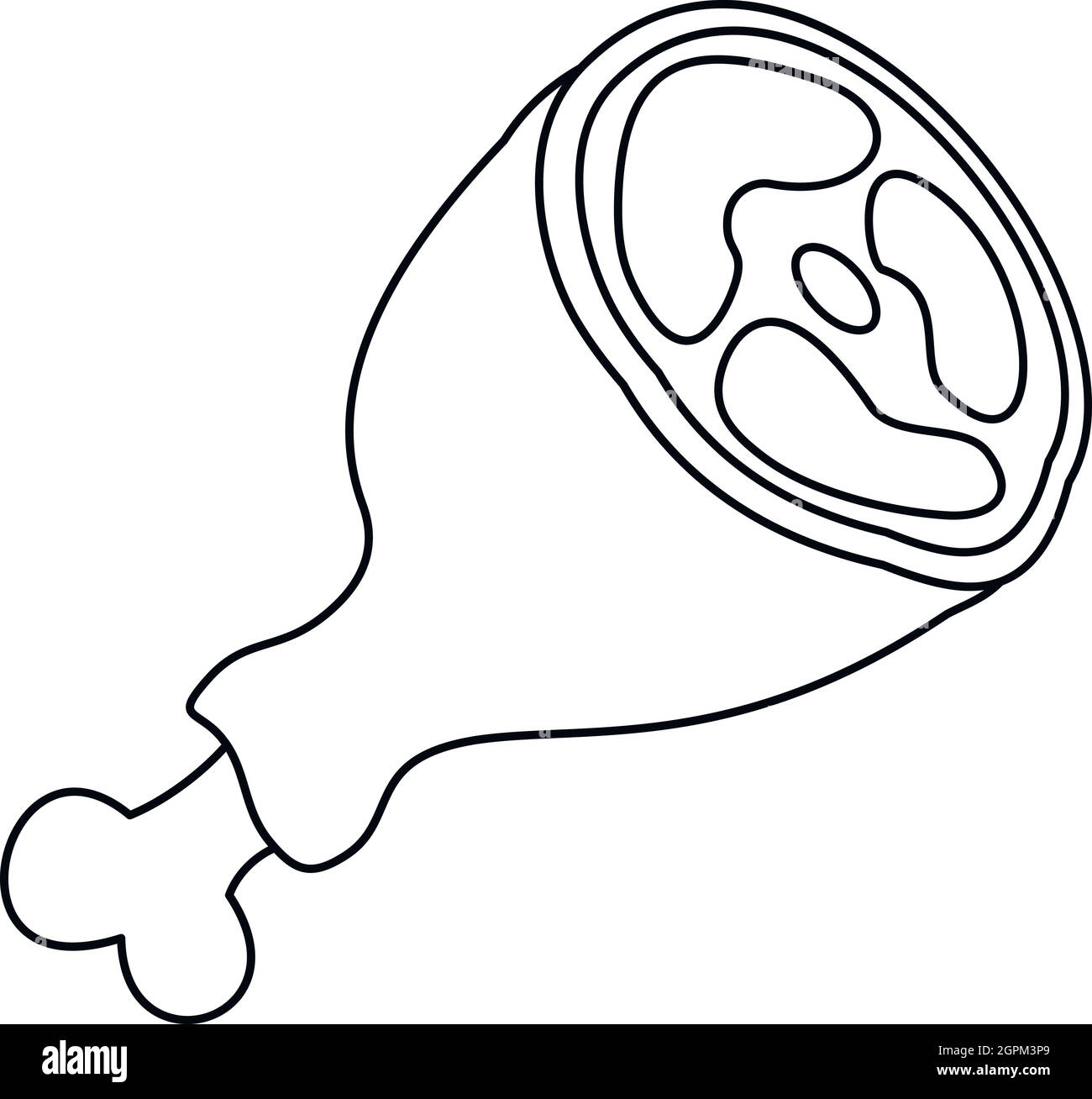 Pork meat icon outline Cut Out Stock Images & Pictures - Alamy