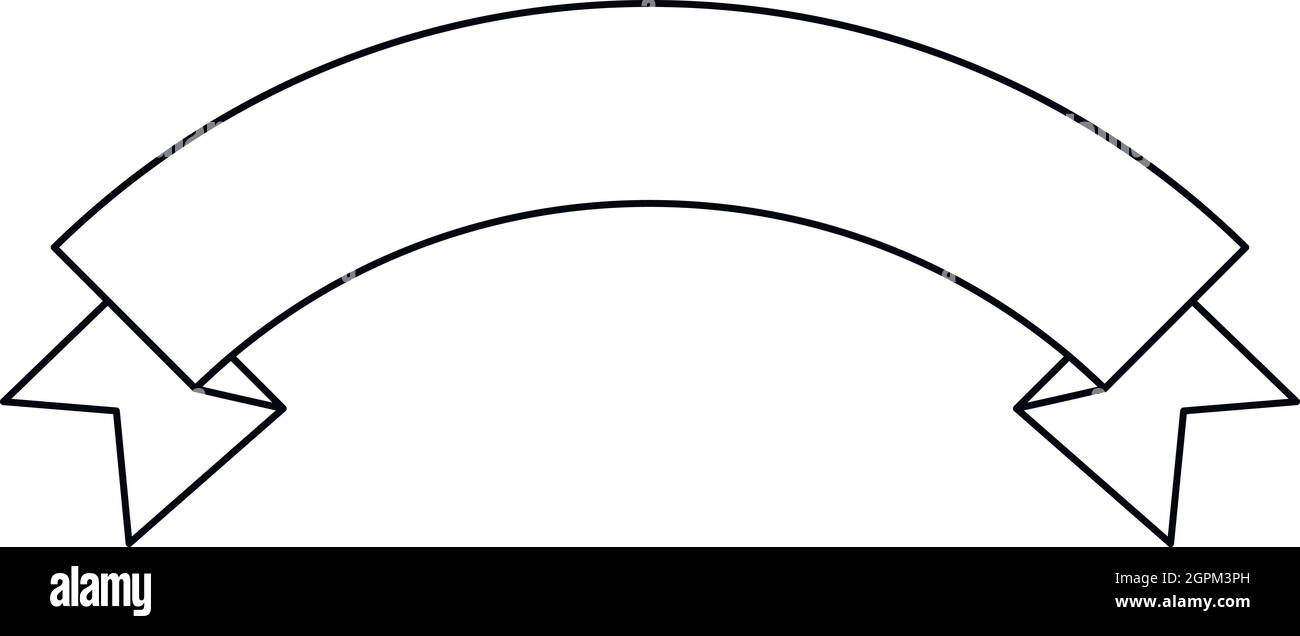 Ribbon banner icon, outline style Stock Vector Image & Art - Alamy