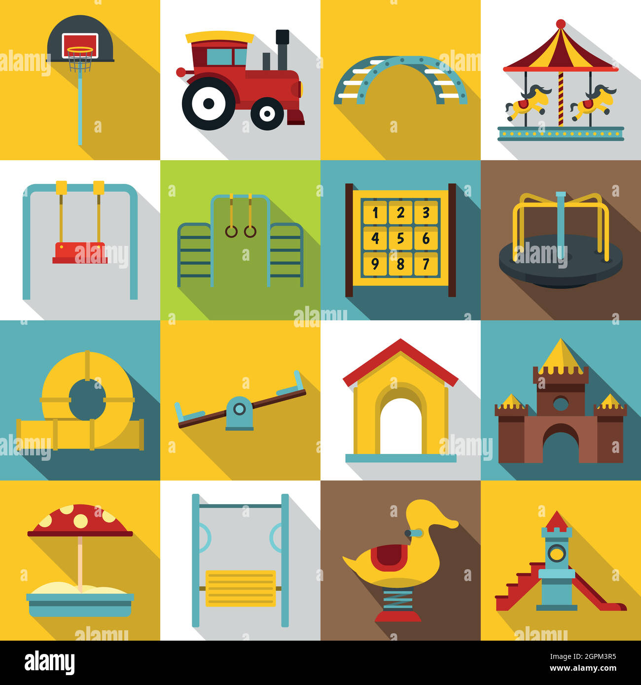 Playground icons set, flat style Stock Vector Image & Art - Alamy
