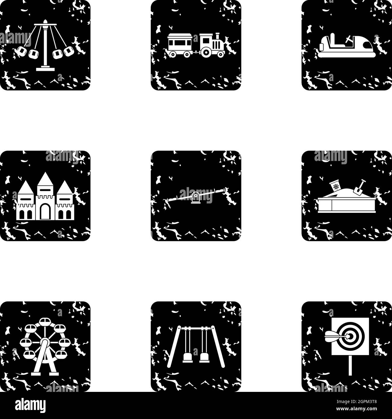 Kids games icons set, grunge style Stock Vector Image & Art - Alamy