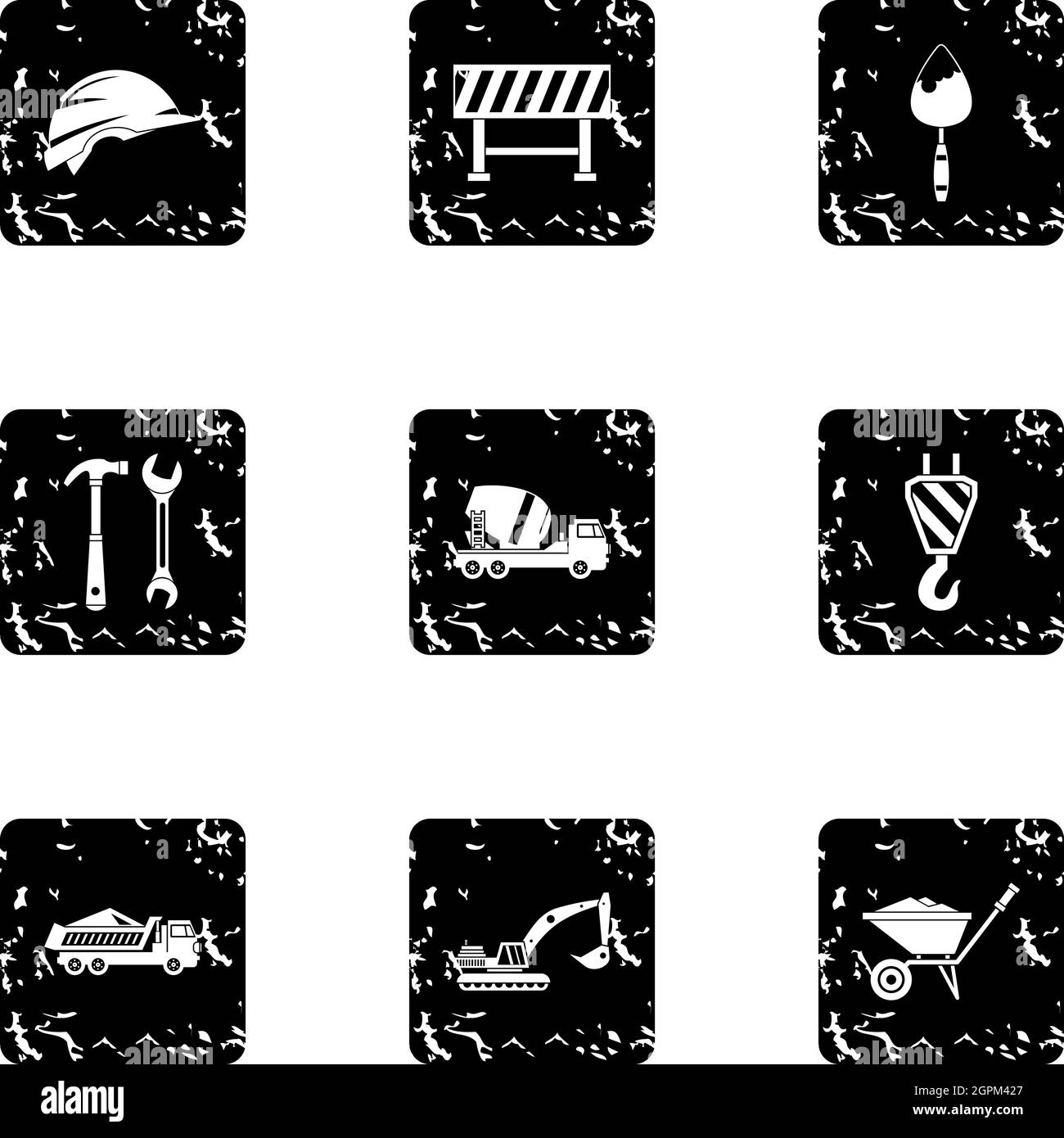 Construction tools icons vector Black and White Stock Photos & Images ...