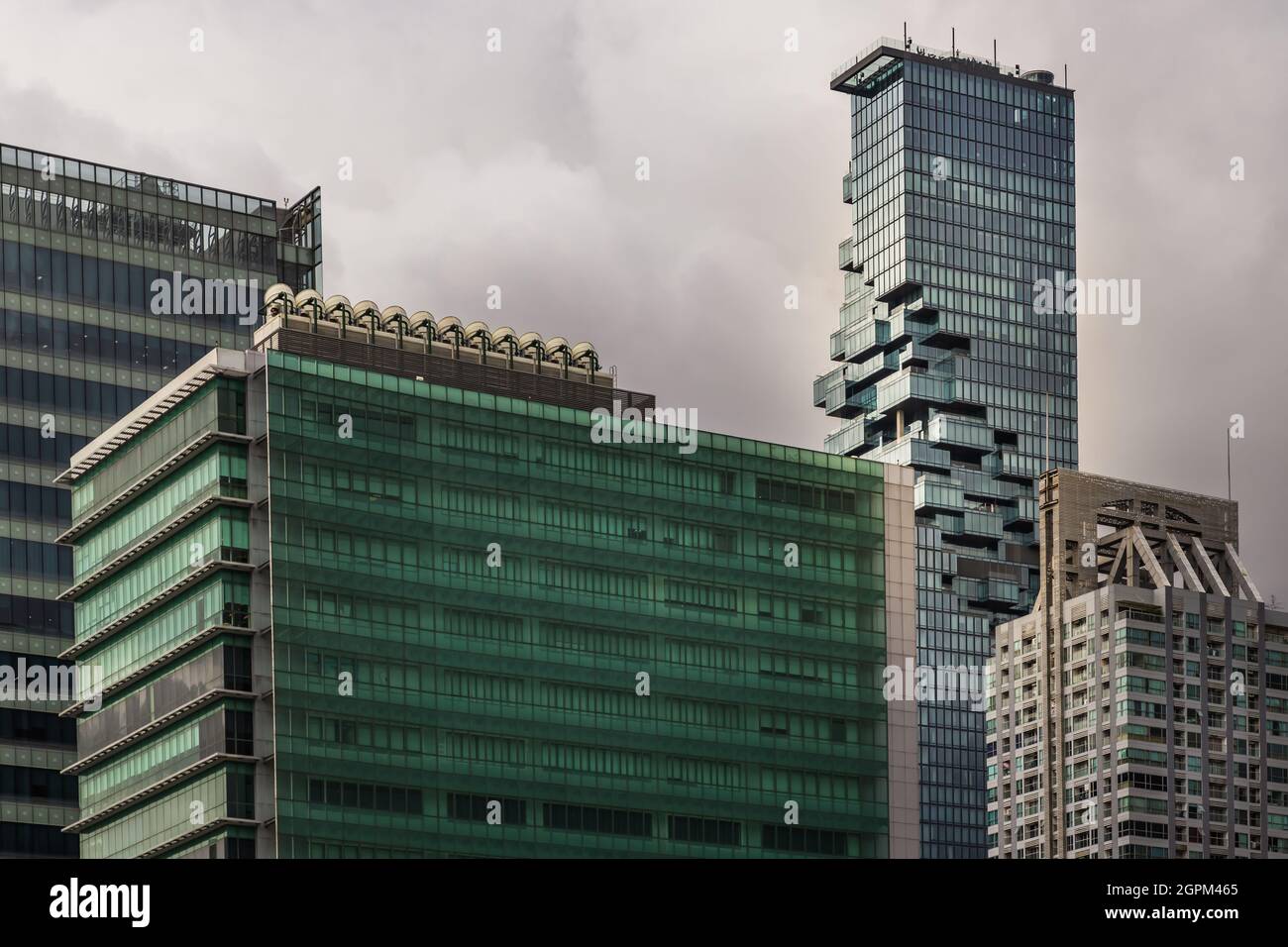 Bangkok, Thailand - Aug 13, 2020 : Detail of Modern Office building in ...