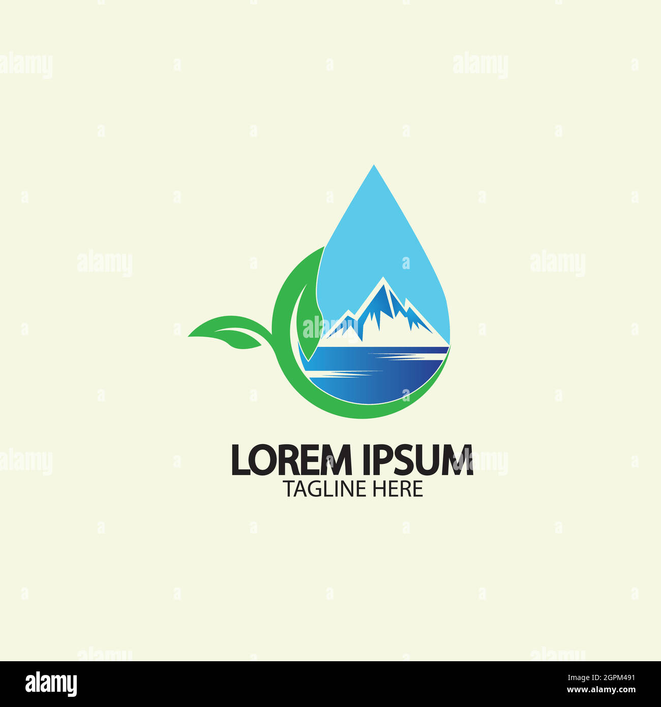 Water drop with mountain river icon Logo vector illustration for water ...