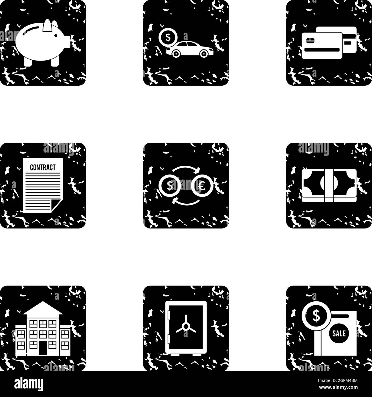Money symbol collection vector Black and White Stock Photos & Images ...