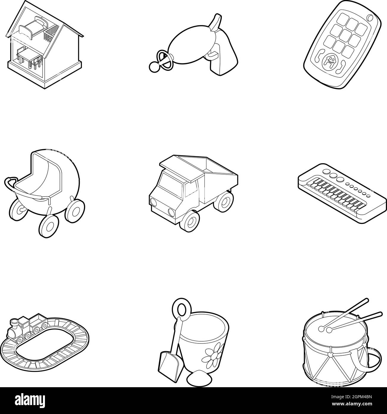 Types of toys icons set, outline style Stock Vector Image & Art - Alamy