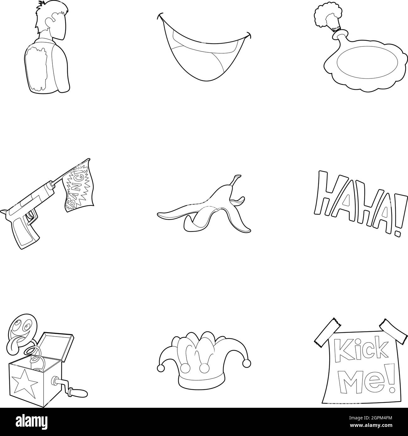 Joke icons set, outline style Stock Vector Image & Art - Alamy