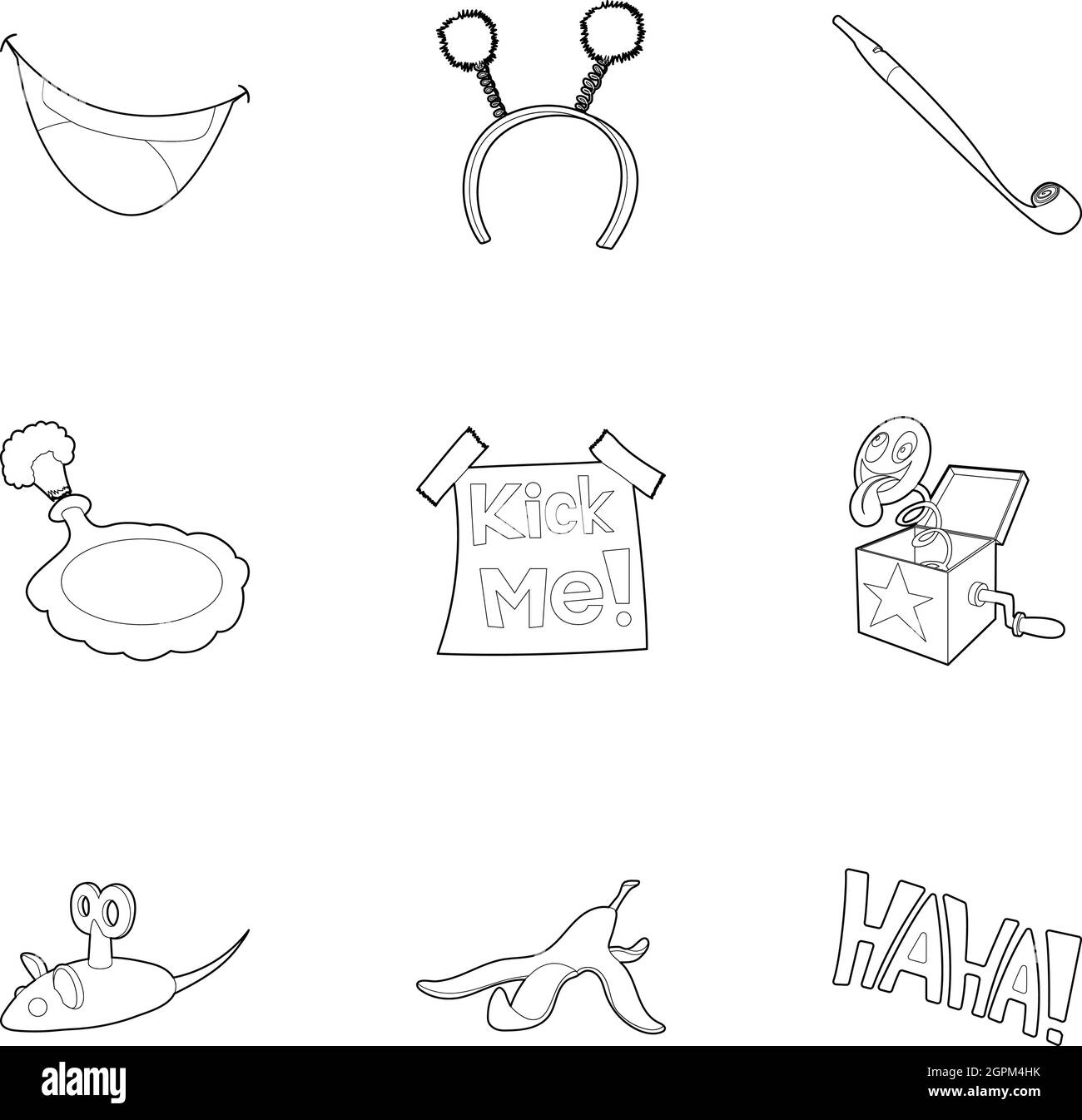Funny joke icons set, outline style Stock Vector Image & Art - Alamy
