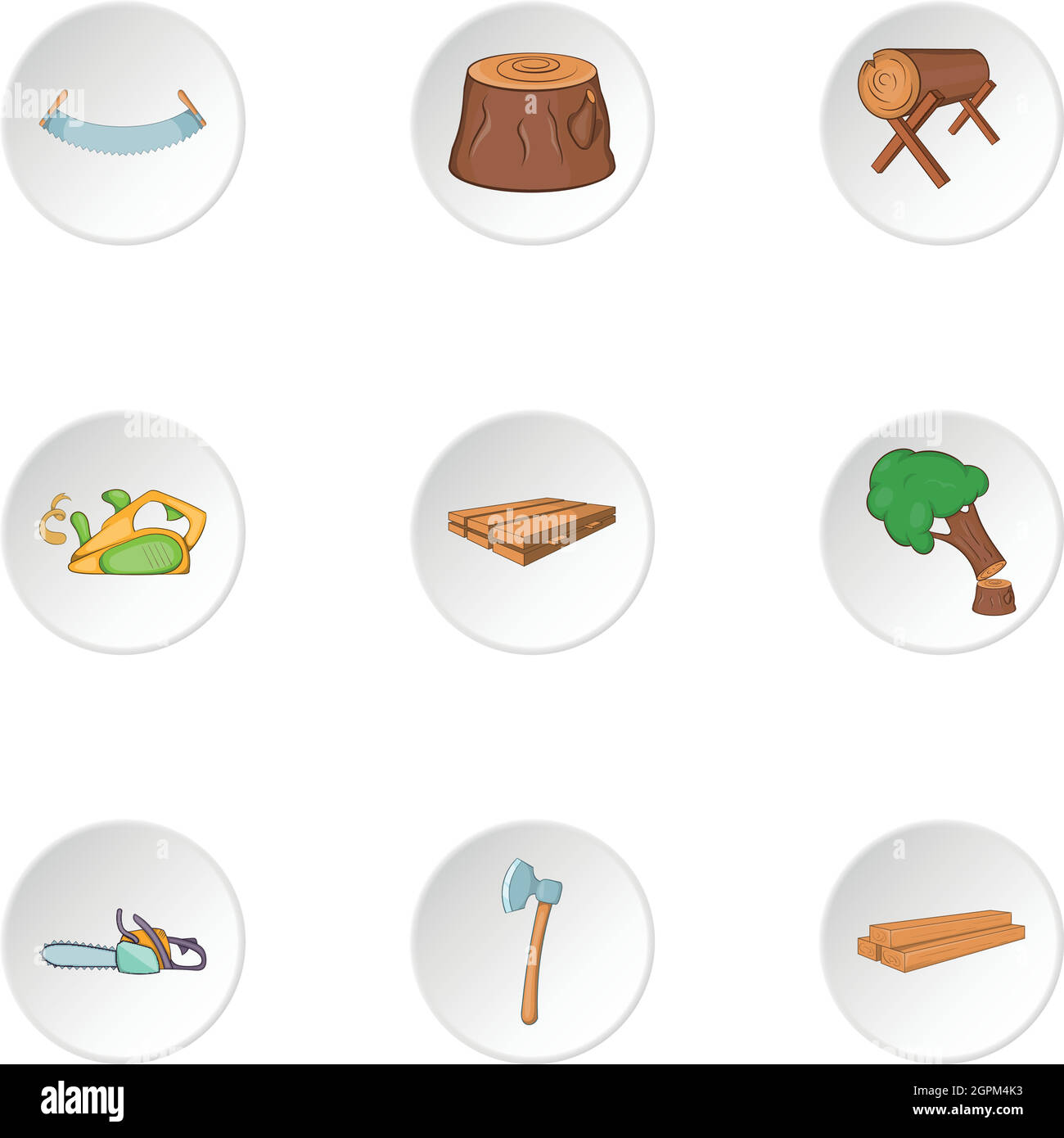 Firewood icons set, cartoon style Stock Vector Image & Art - Alamy