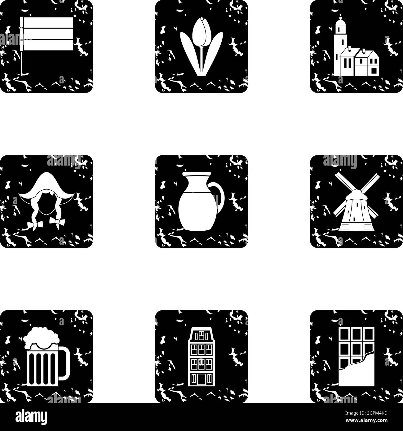 Tourism in Holland icons set, grunge style Stock Vector Image & Art - Alamy