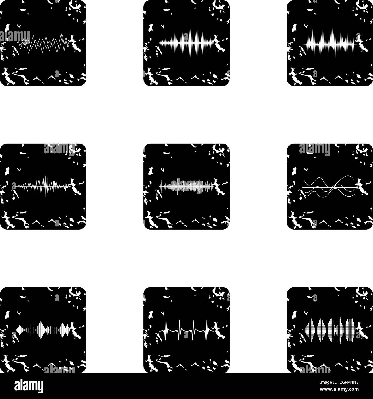 Audio track icons set, grunge style Stock Vector Image & Art - Alamy