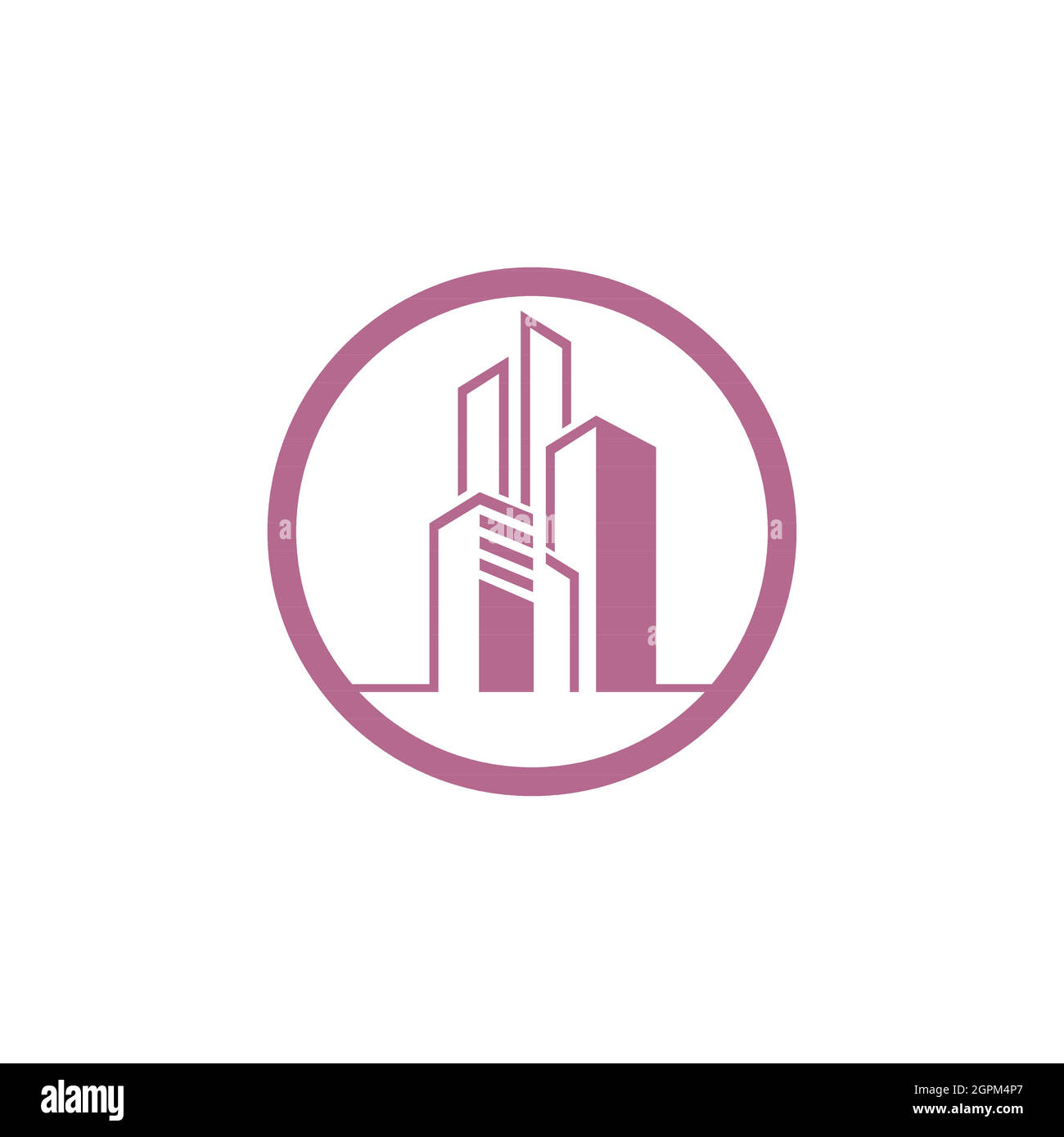 Modern simple square line art building vector Stock Vector Image & Art ...