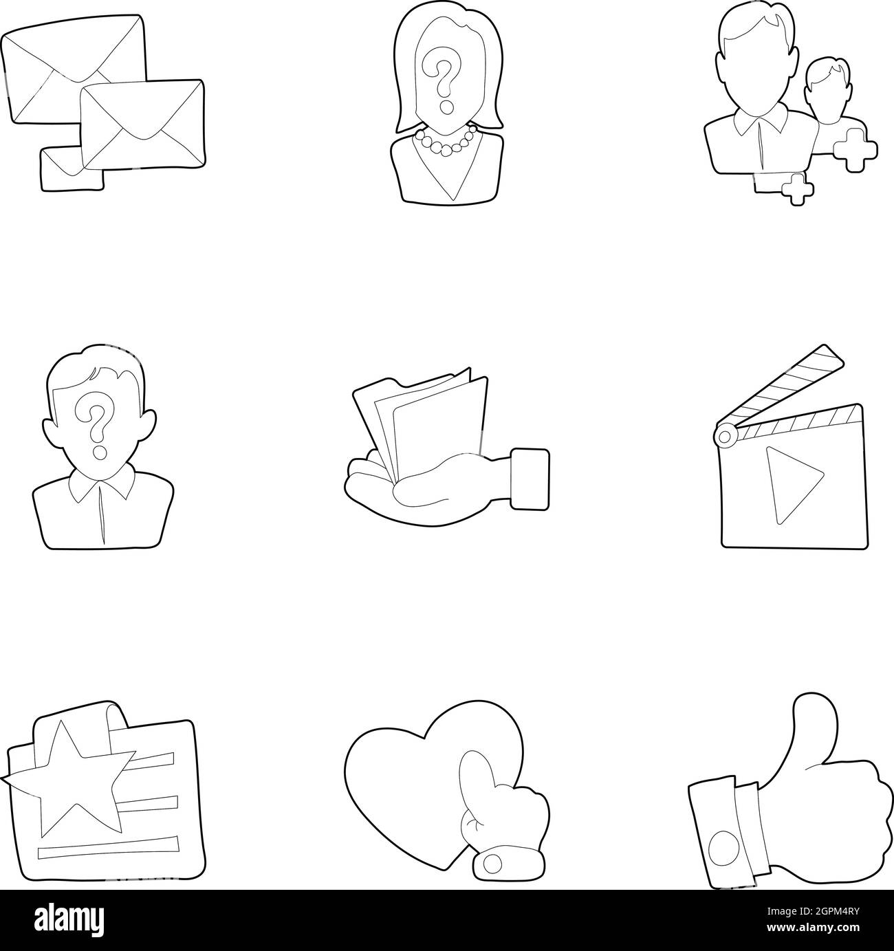 Icon correspondence message Black and White Stock Photos & Images - Alamy