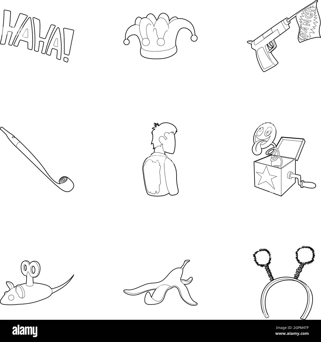 April fool day icons set, outline style Stock Vector Image & Art - Alamy