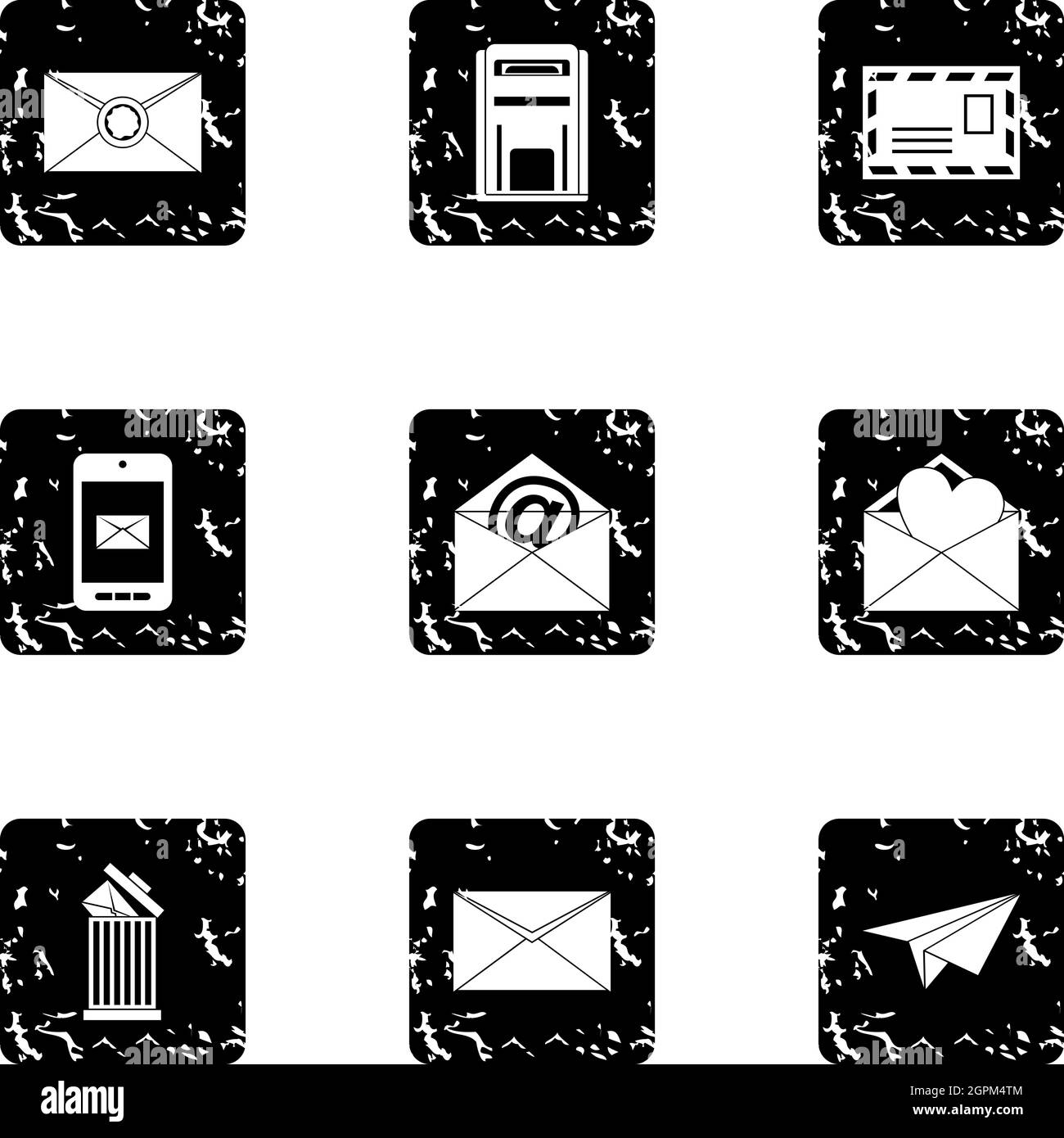 Letter icons set, grunge style Stock Vector Image & Art - Alamy