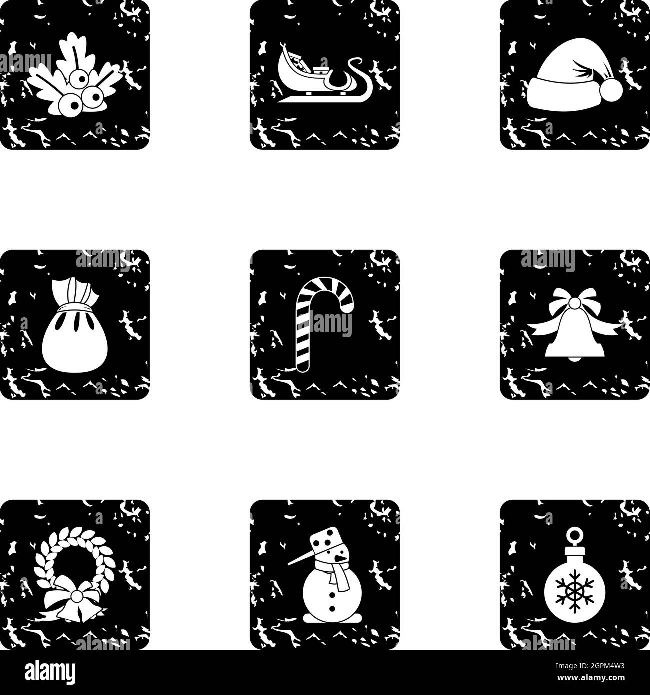 Christmas icons black white set hi-res stock photography and images - Alamy