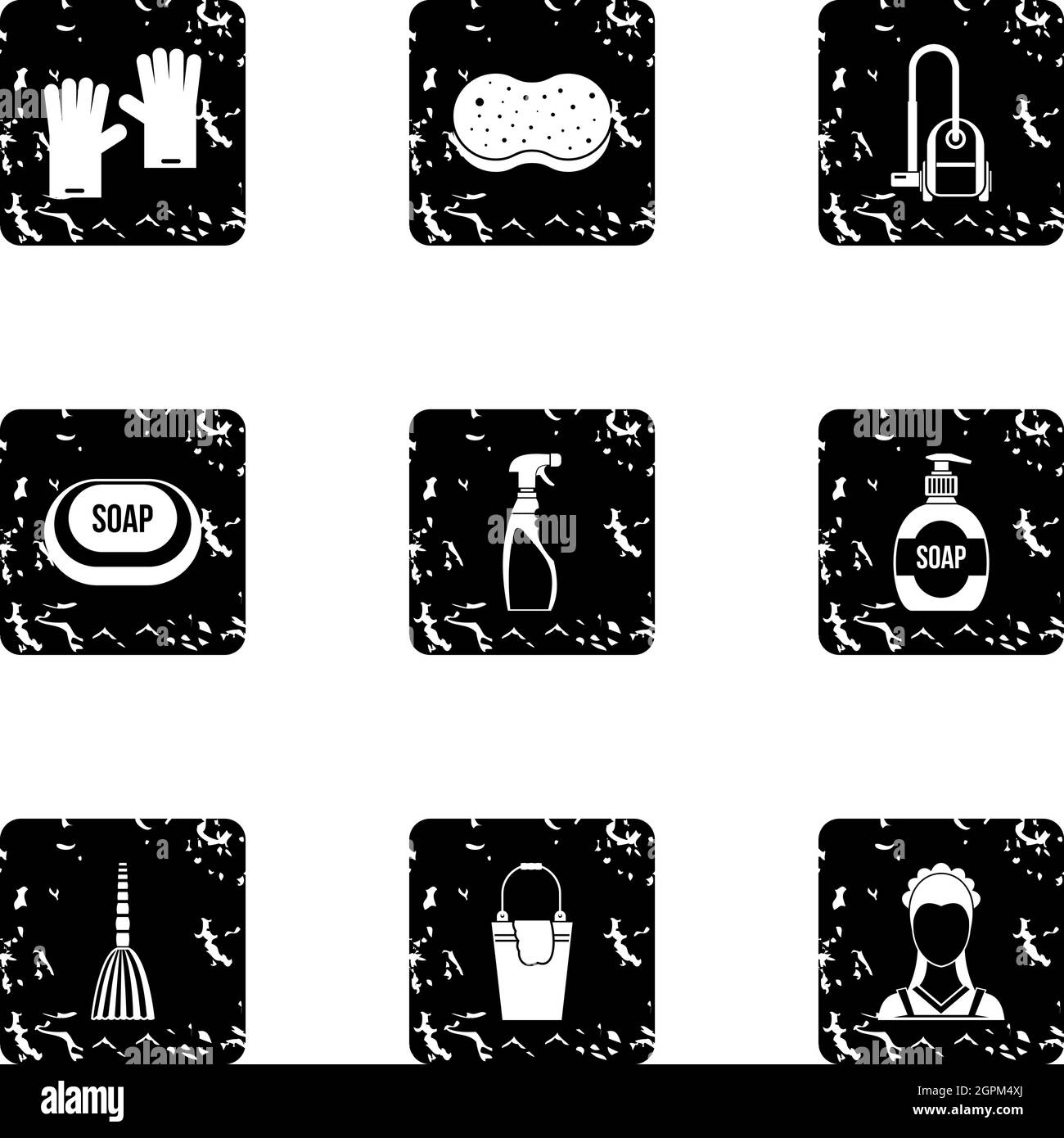 Cleaning tool illustration vector Black and White Stock Photos & Images ...
