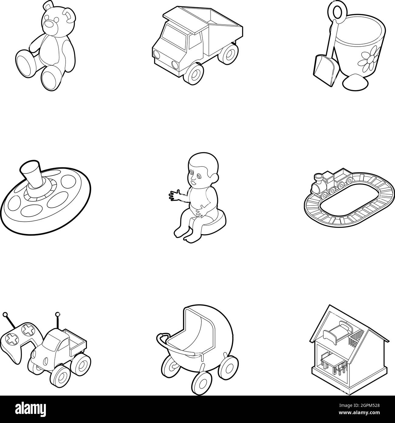 Toys icons set, outline style Stock Vector Image & Art - Alamy