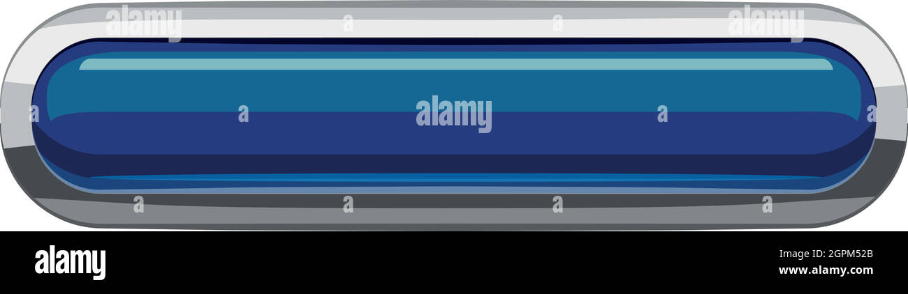 Blue rectangular button icon, cartoon style Stock Vector Image & Art ...