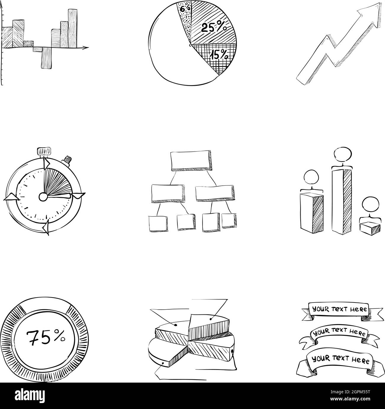 Hand cursor icons set Black and White Stock Photos & Images - Alamy