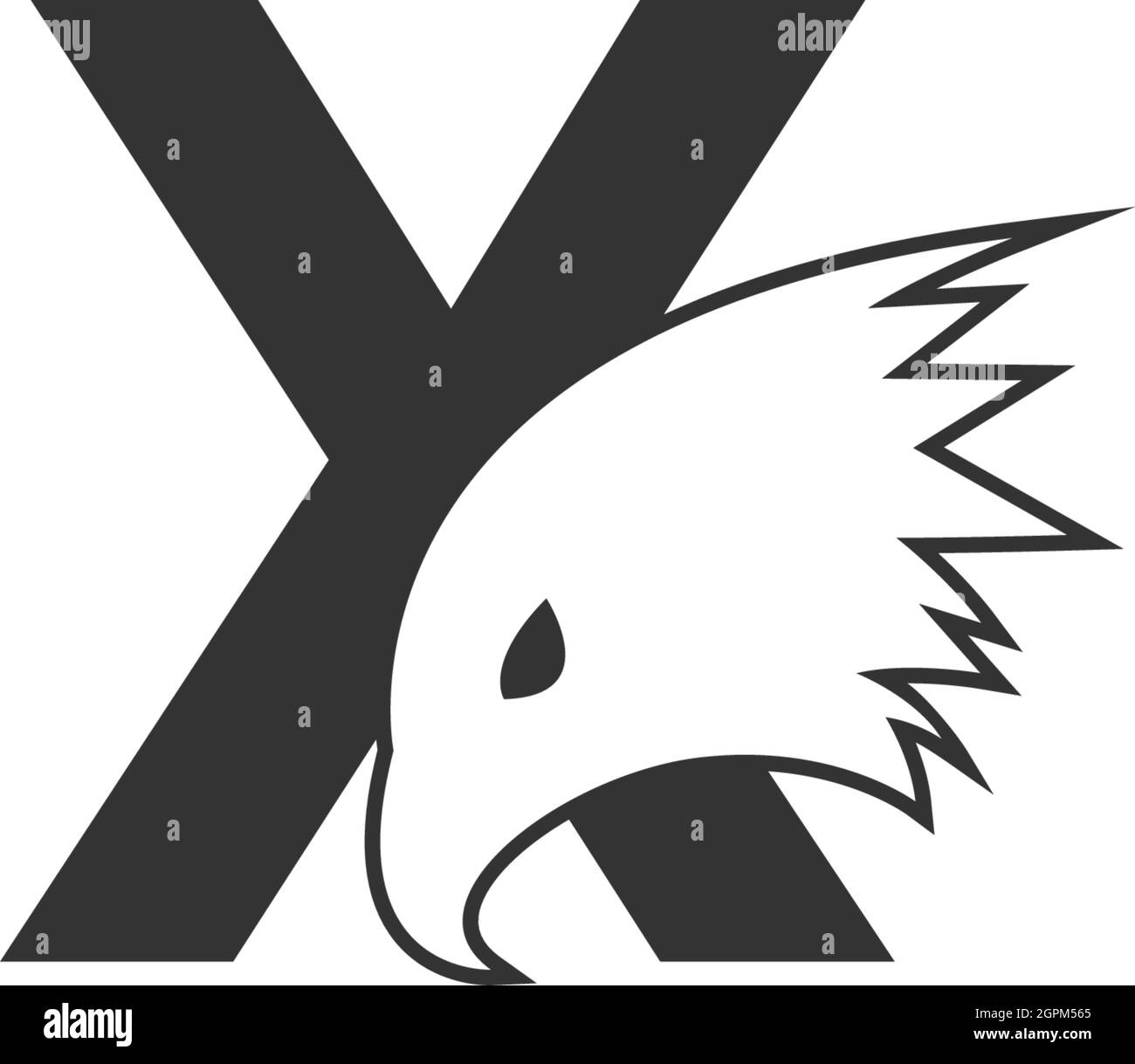 Letter X logo icon with falcon head design symbol template Stock Vector ...