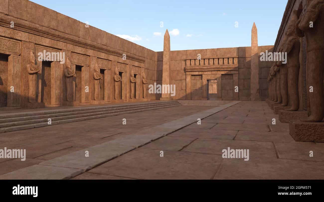 3D Illustration Egyptian Palace Fantasy Old Kingdom Stock Photo - Alamy