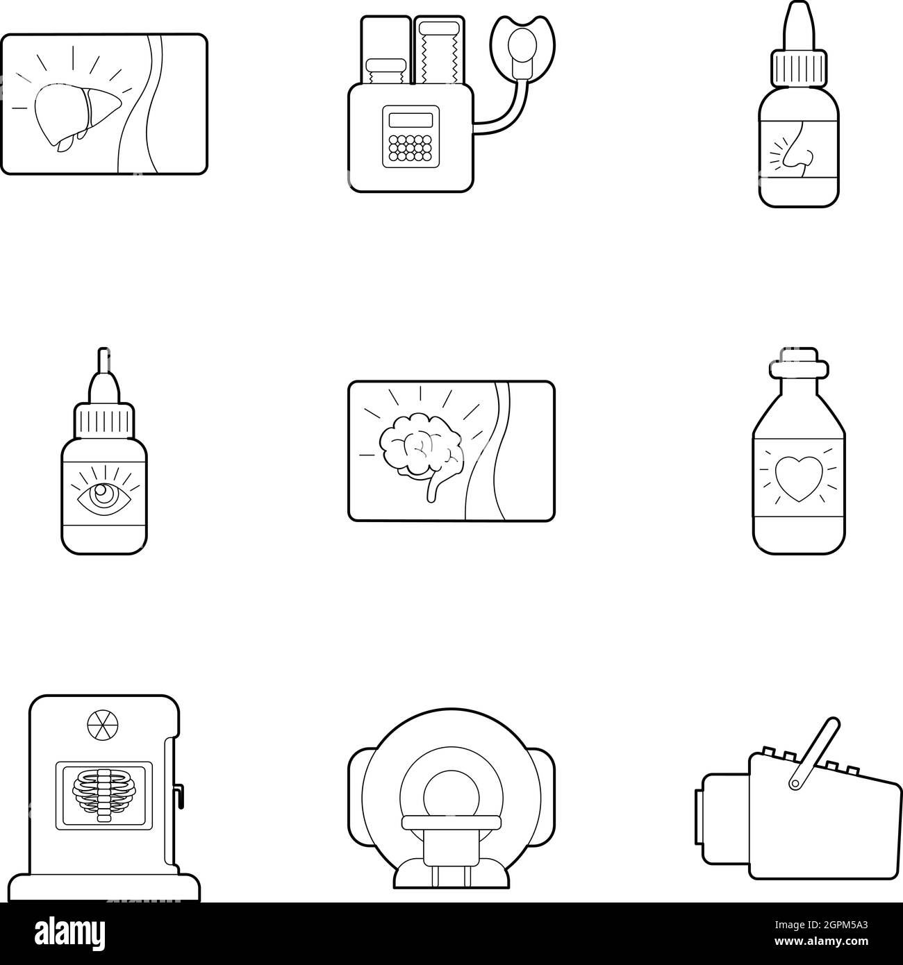 Medical examination icons set, outline style Stock Vector Image & Art ...