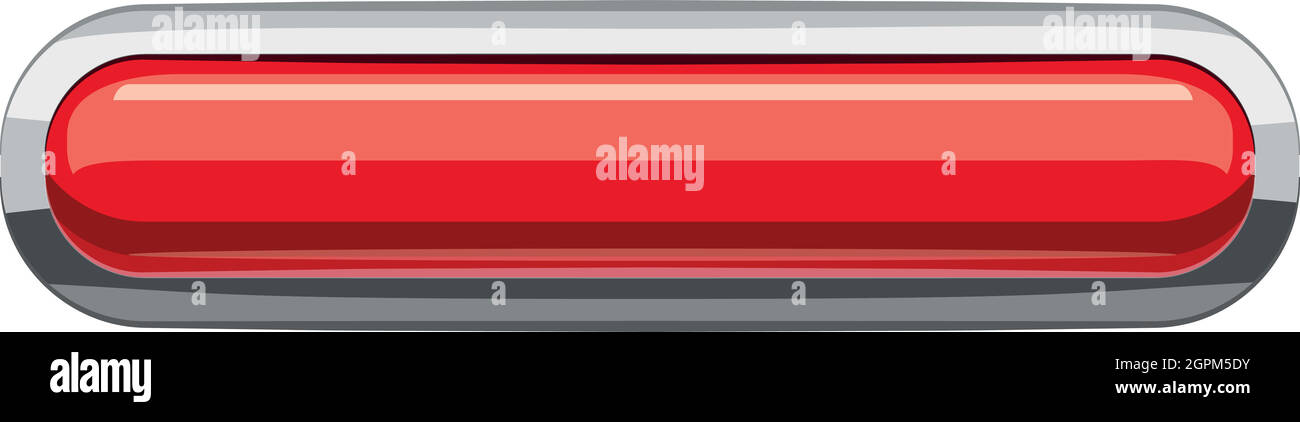 Red rectangular button icon, cartoon style Stock Vector Image & Art - Alamy