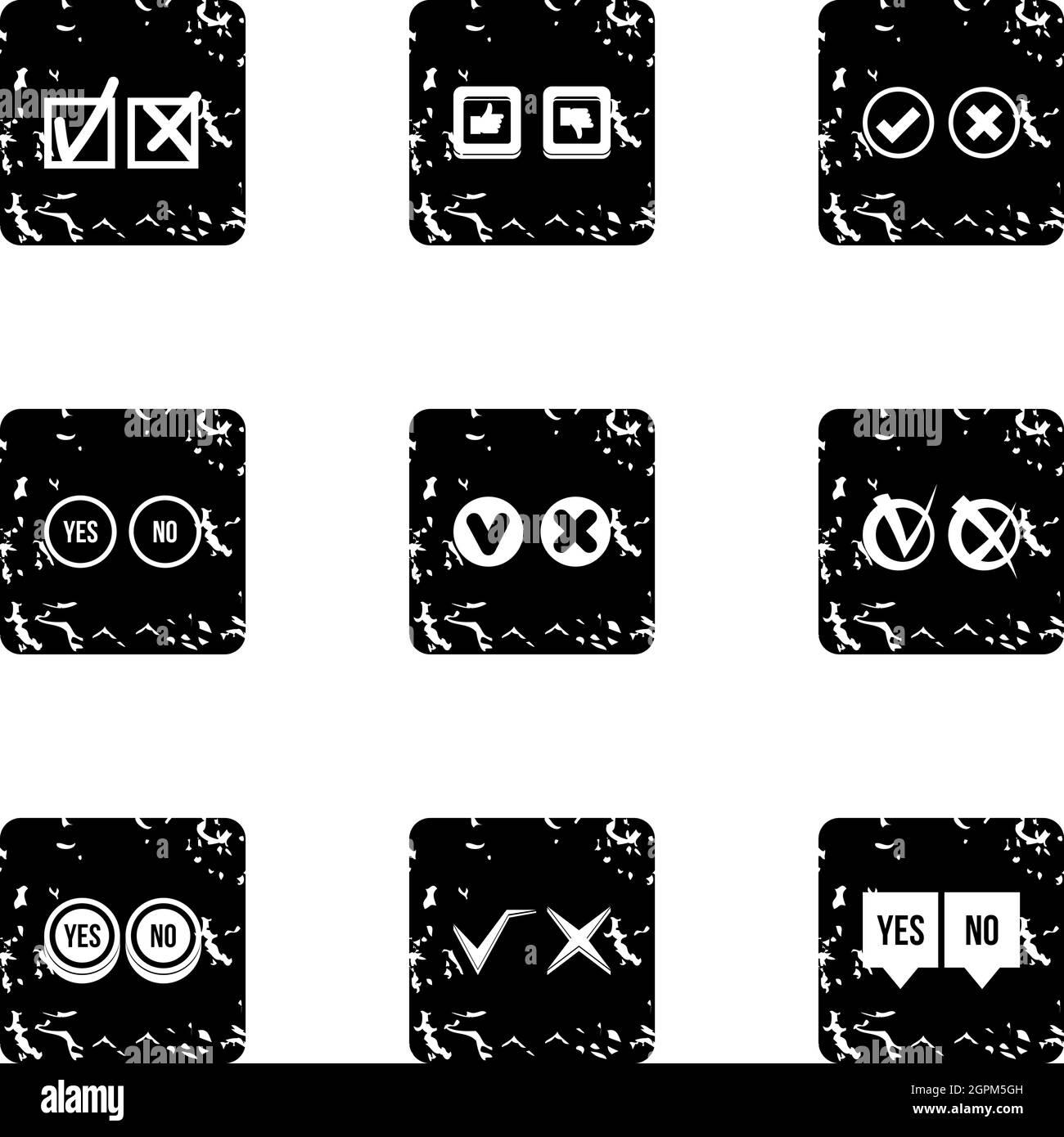 Click and selection icons set, grunge style Stock Vector Image & Art ...