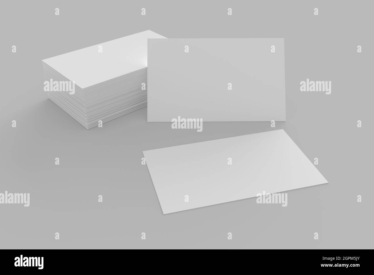 Business Cards or Name Cards textured in white and isolated on a grey ...