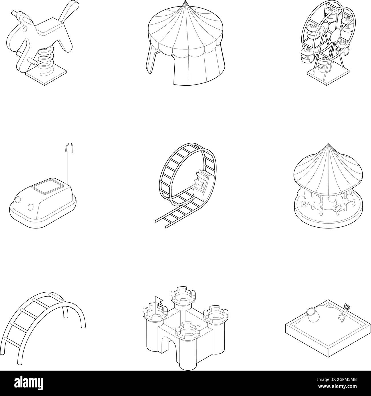 Baby swing icons set, outline style Stock Vector Image & Art - Alamy