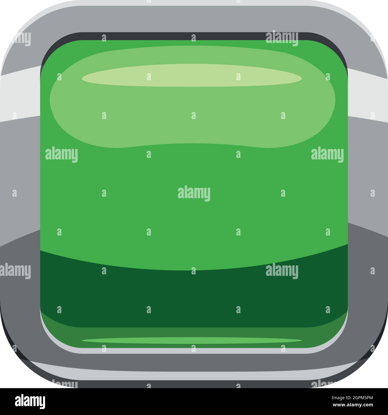 Light green square button icon, cartoon style Stock Vector Image & Art ...